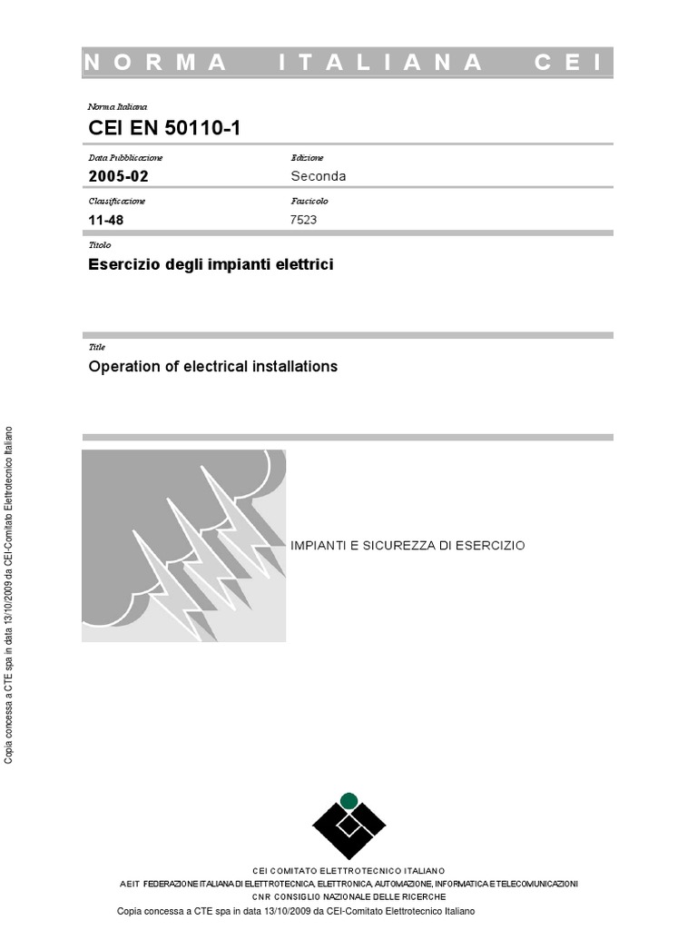 En-50110 Operation of Electrical Installation | PDF