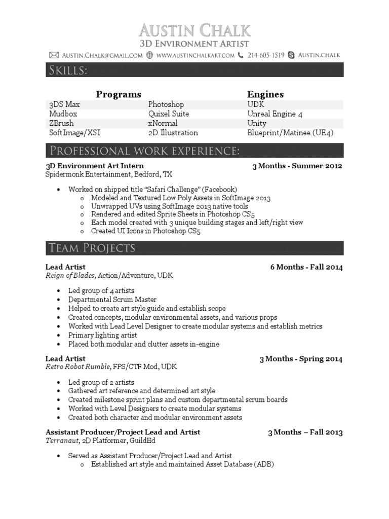 Chalk Resume 2015 | PDF