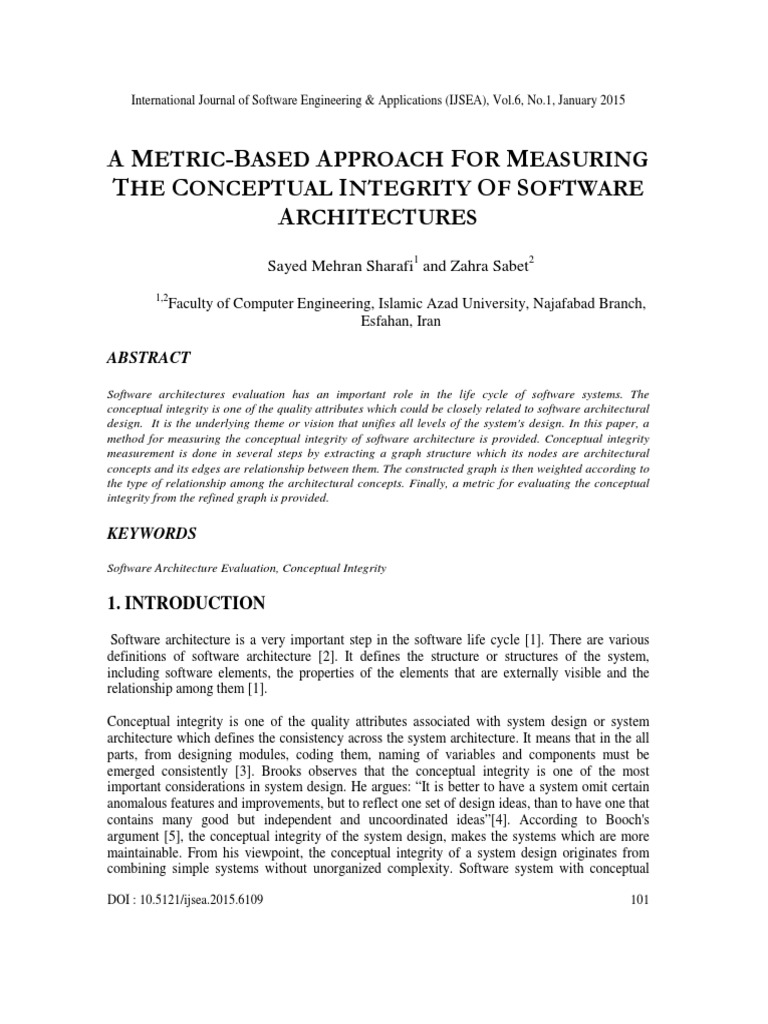 A Metric-Based Approach For Measuring The Conceptual Integrity of Software Architectures | PDF ...