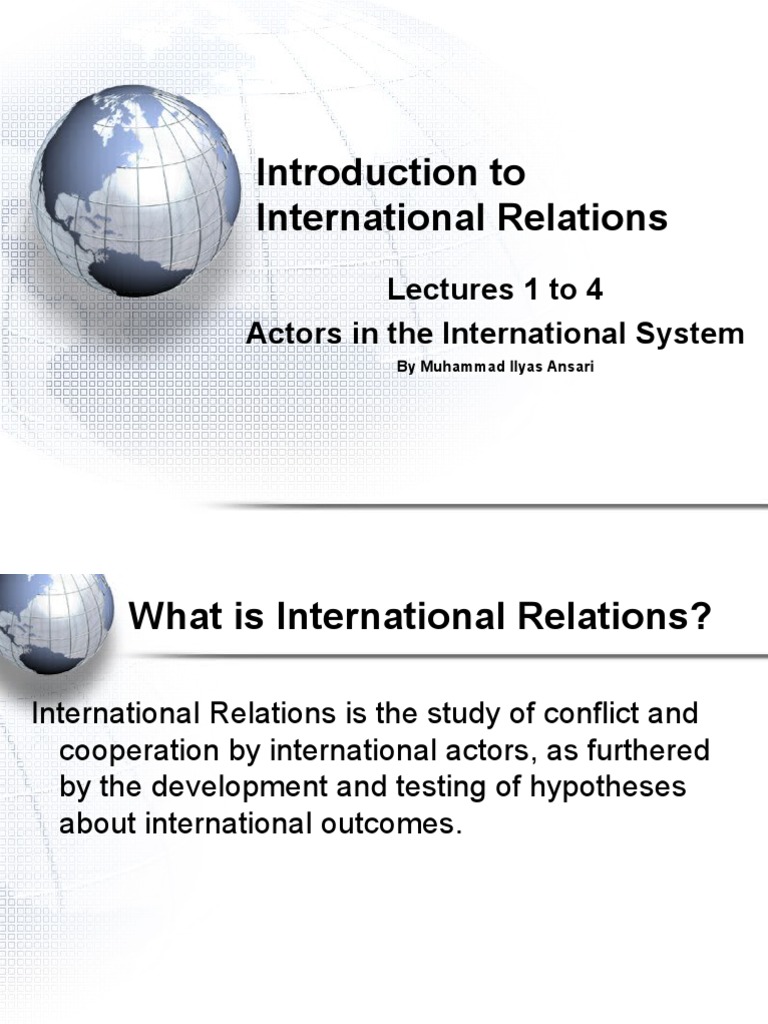 Introduction to International Relations: Actors and Interactions | PDF ...