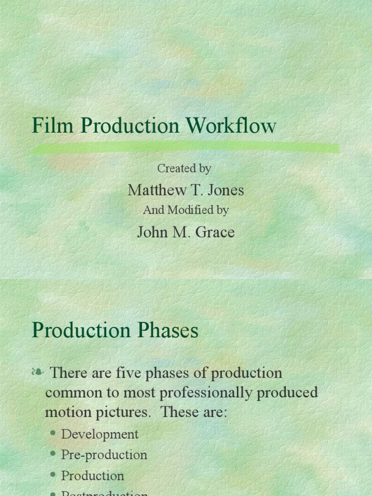 Film Production Workflow | PDF | Filmmaking | Screenplay