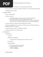 Lesson Plan-Rotation of Earth | PDF | Rotation | Earth