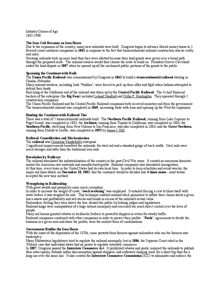 CHP 24 Outline | PDF | John D. Rockefeller | Andrew Carnegie