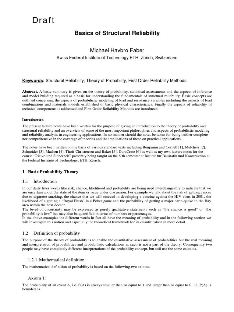 Introduction to Structural Reliability | PDF