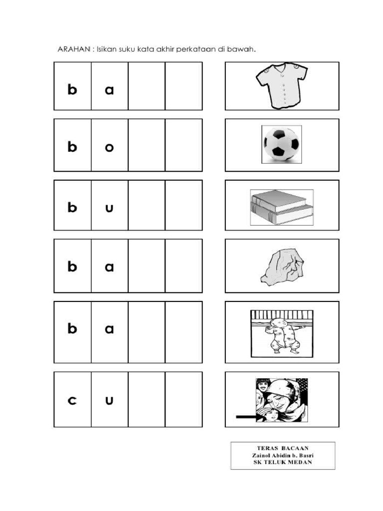 Latihan Bahasa Melayu Tahun 1 | PDF