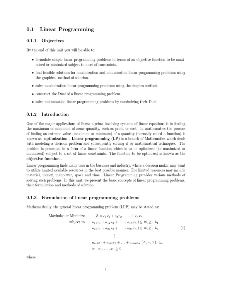 Linear Programme-Simplex and Graphical PDF | PDF | Linear Programming | Mathematical Optimization