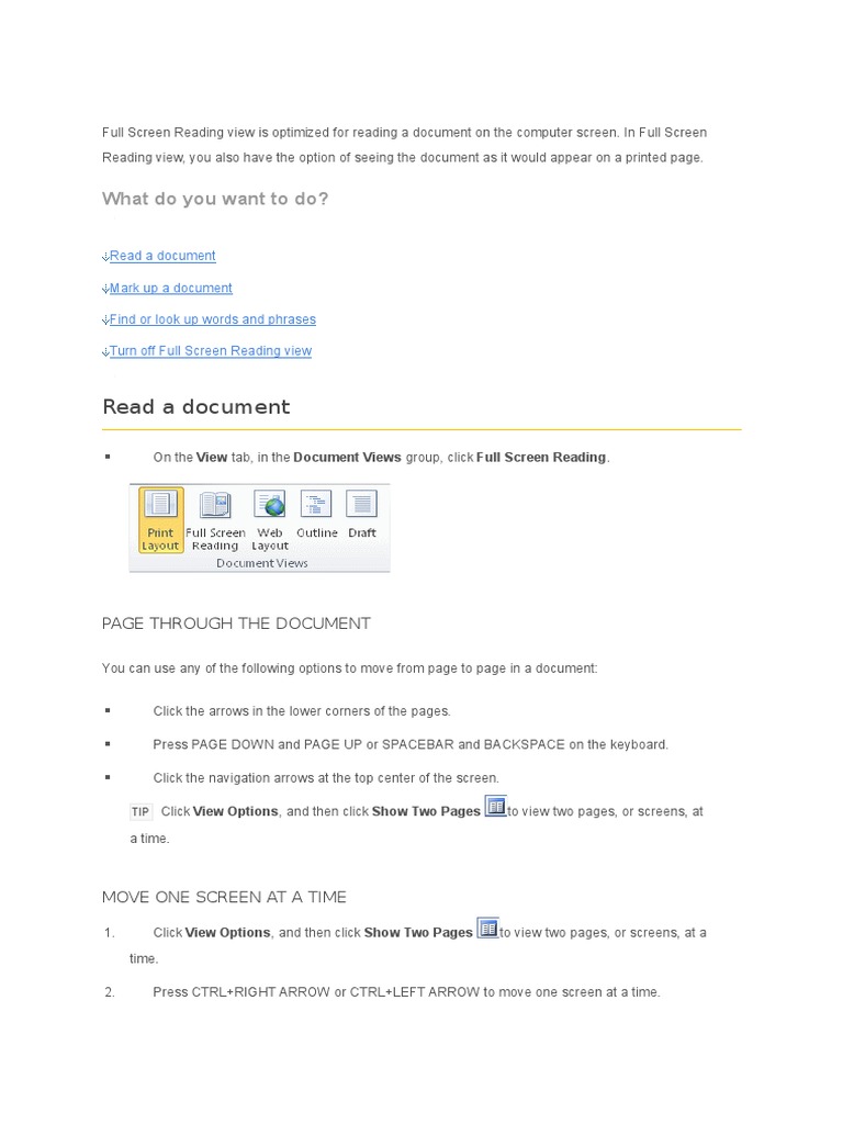 What Do You Want To Do?: Read A Document | PDF | Computer Keyboard ...