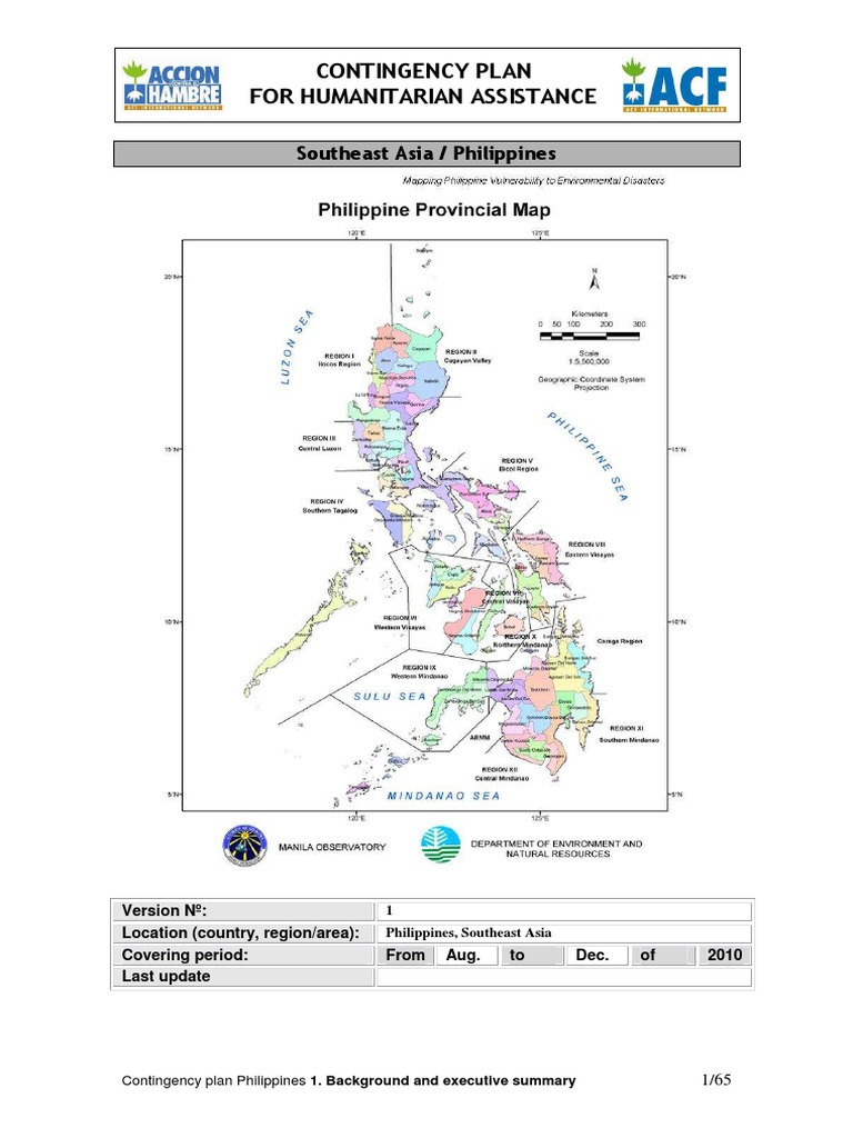 Philippines Humanitarian Contingency Plan | PDF | Disaster Risk ...