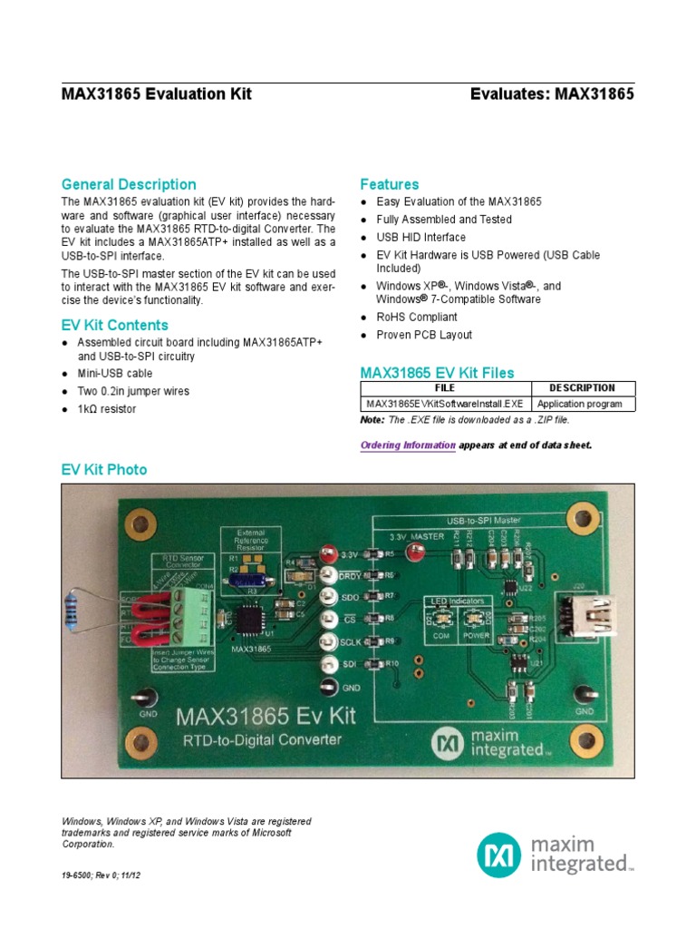 Max 31865 Ev Kit | PDF | Installation (Computer Programs) | Usb
