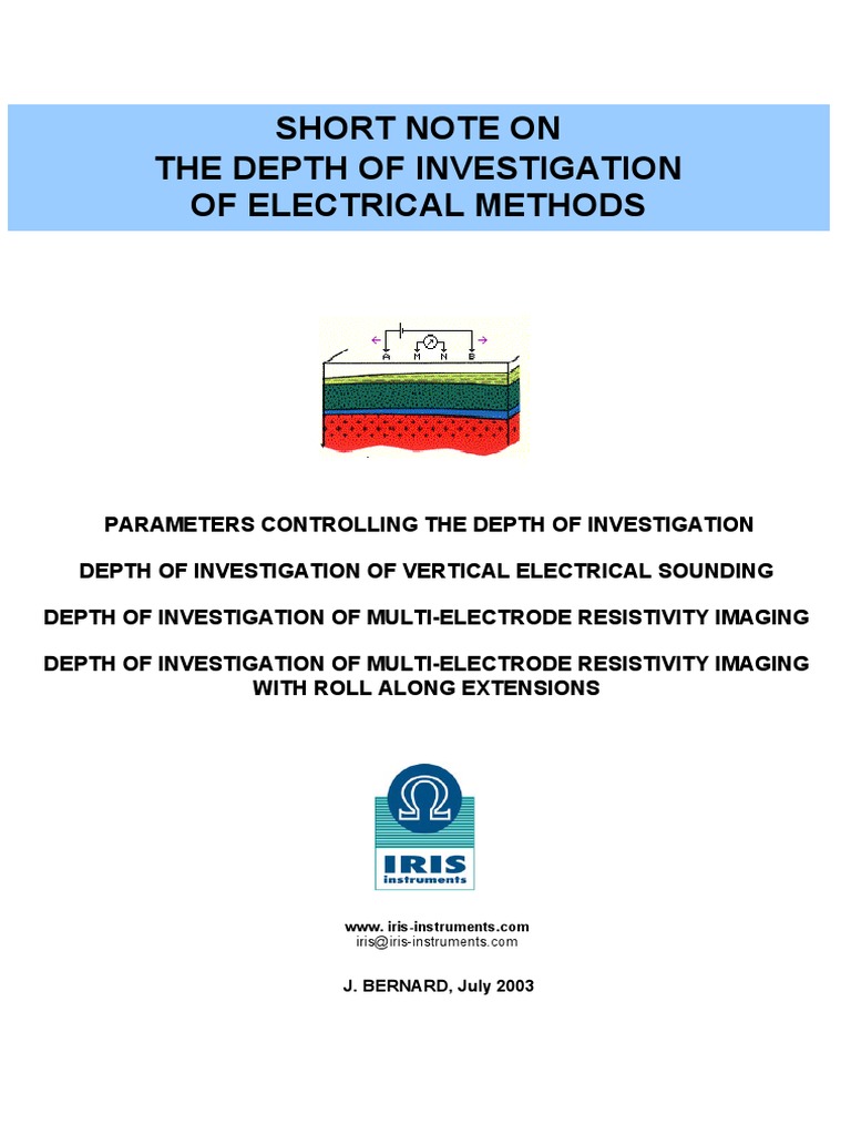 Depth of Investigation | PDF | Electrical Resistivity And Conductivity ...