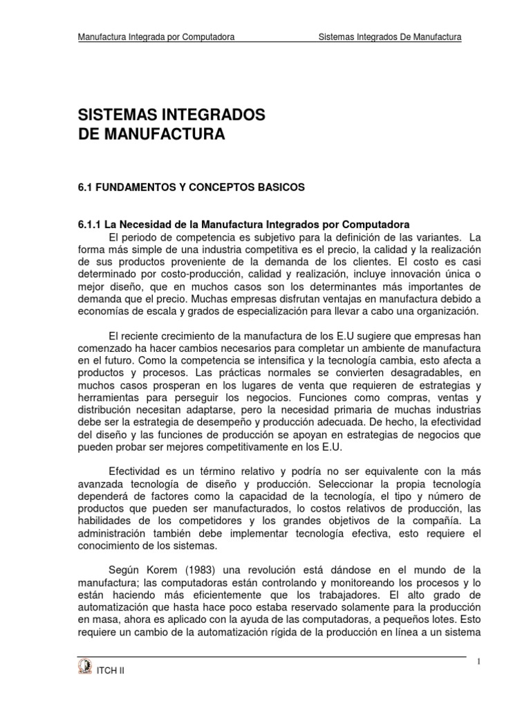 Sistema Integrado de Manufactura | PDF | Automatización | Diseño