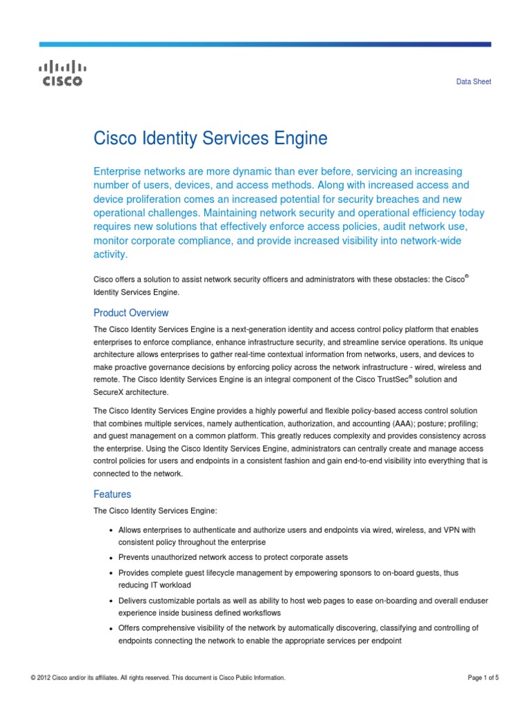 Cisco Identity Services Engine 1333230959 | PDF | Computer Network ...