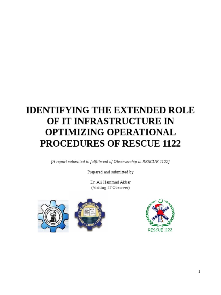Rescue 1122 Report by Dr. Ali Hammad | PDF | Ambulance | Emergency ...