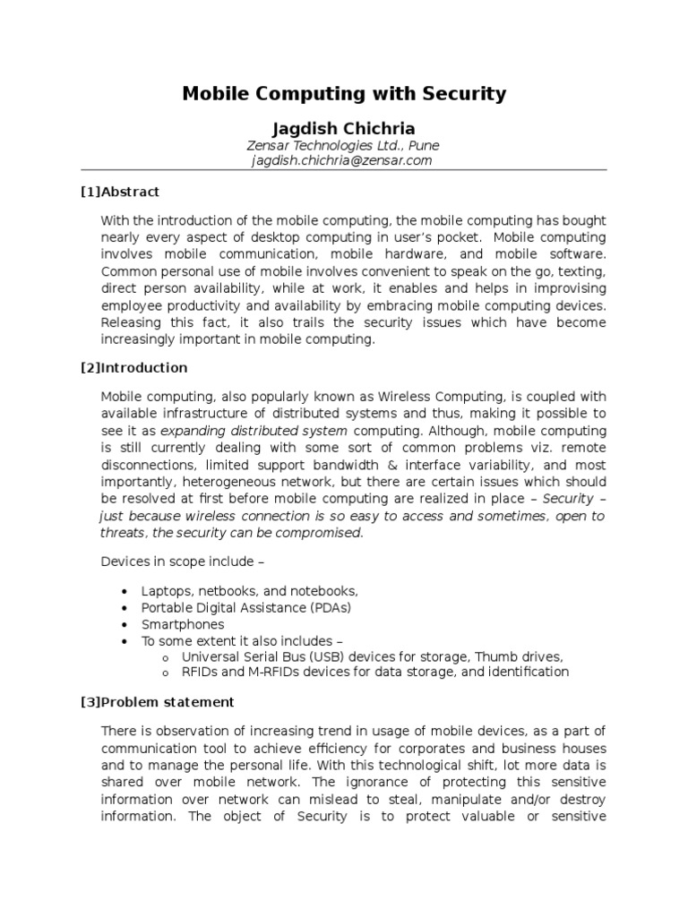 Mobile Computing With Security | PDF | Mobile Computing | Mobile Device