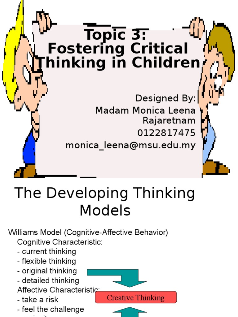 Topic 3 - Fostering Critical Thinking in Children | PDF | Critical ...