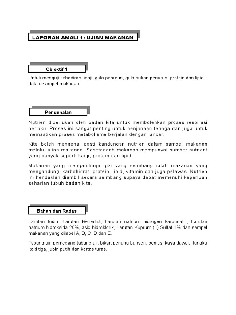 Laporan Amali 1 | PDF