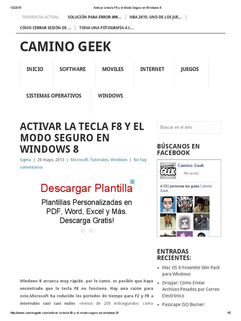 Activar La Tecla F8 y El Modo Seguro en Windows 8 | PDF | Windows 8 ...