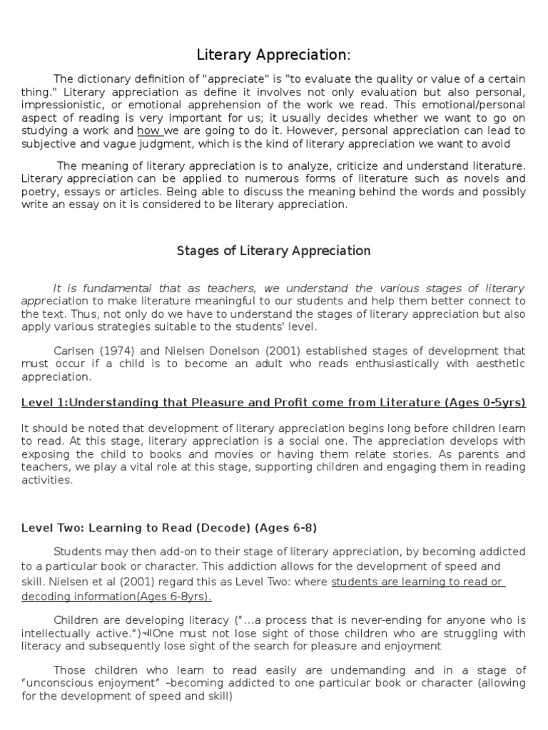 Teaching Literary Appreciation | PDF | Legends | Fairy Tales