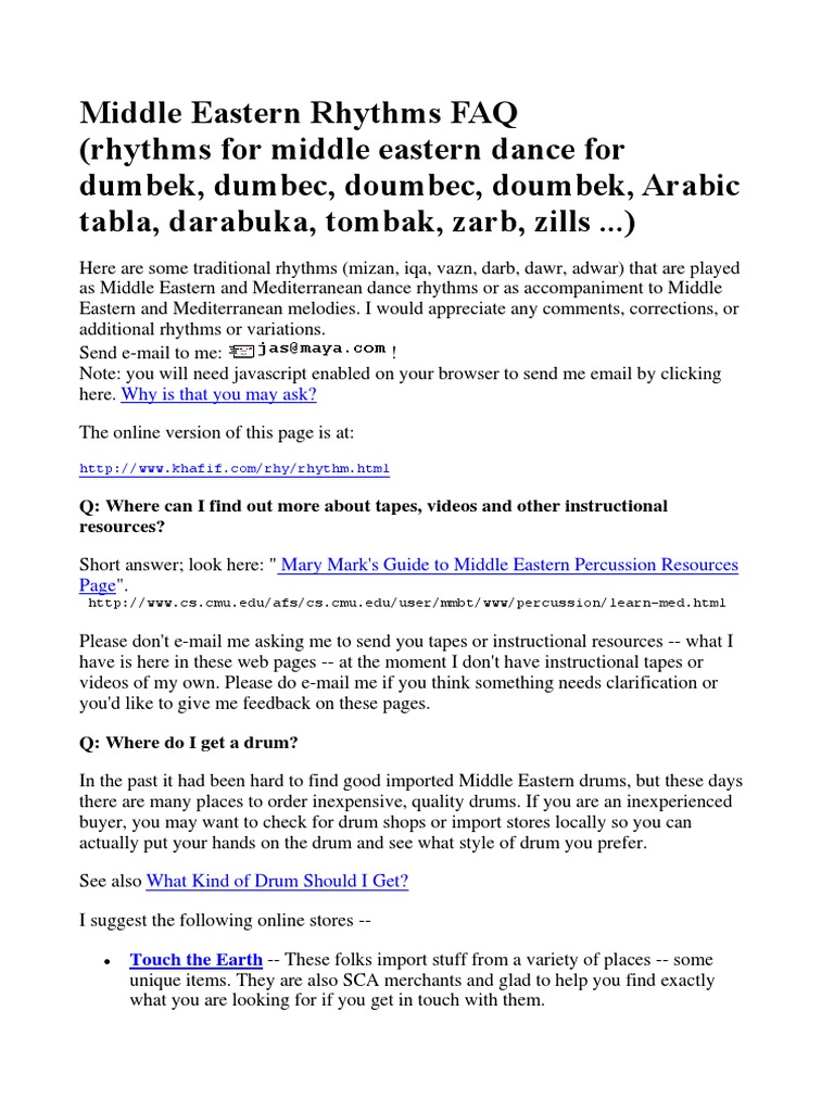 Middle Eastern Rhythms | PDF | Rhythm | Classical Music