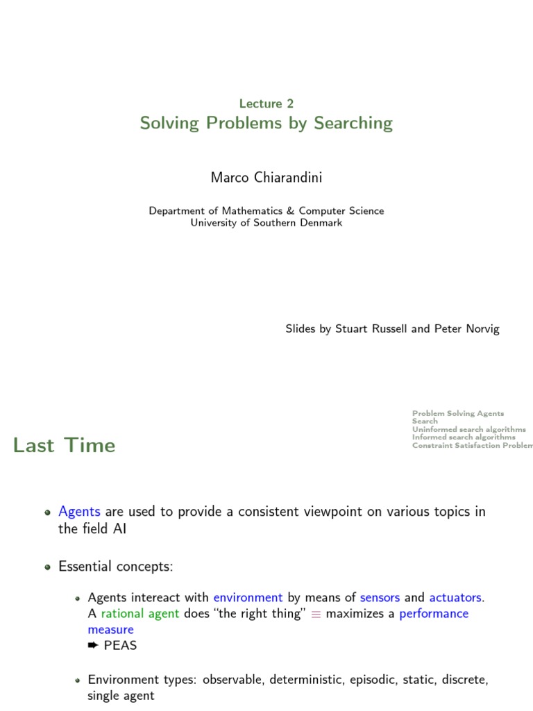 Informed and Uninformed Search | Theoretical Computer Science ...