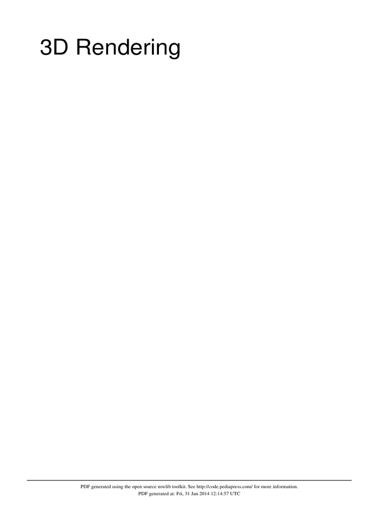 3D Rendering | PDF | Multidimensional Signal Processing | Computer Aided Design