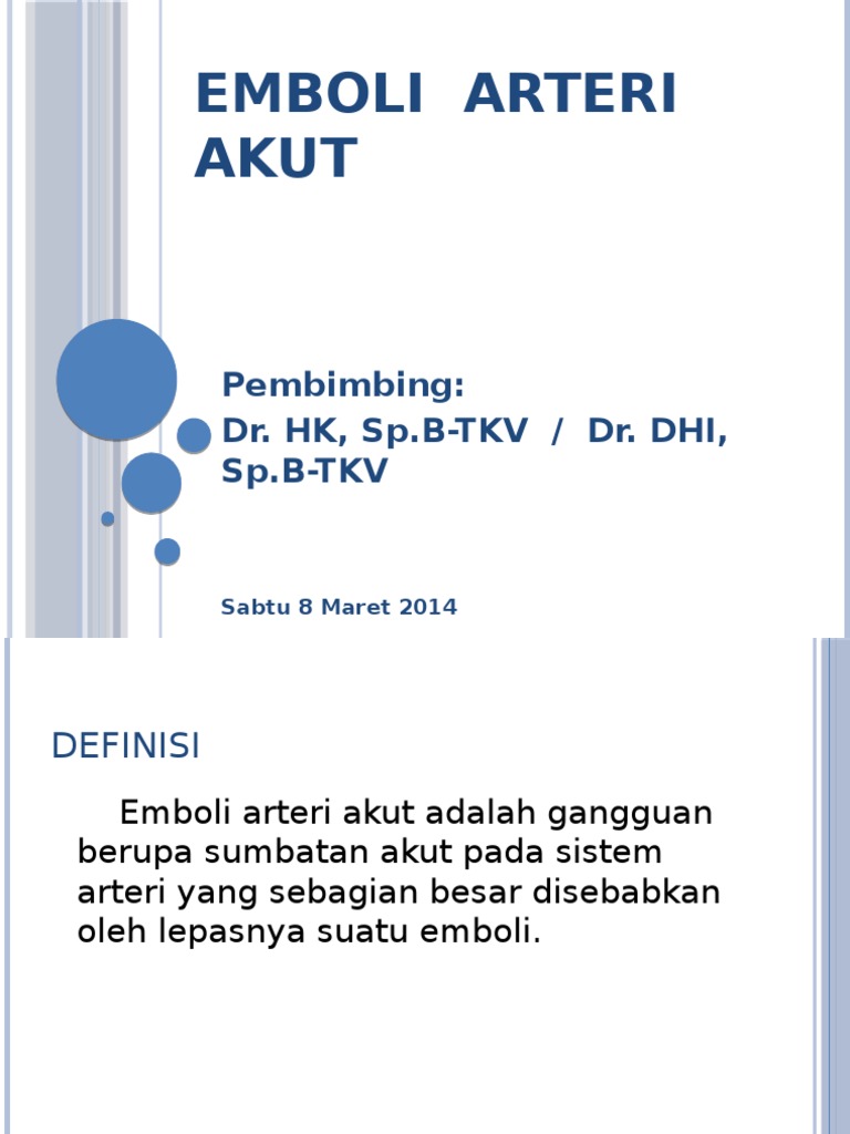 Emboli Arteri Akut | PDF