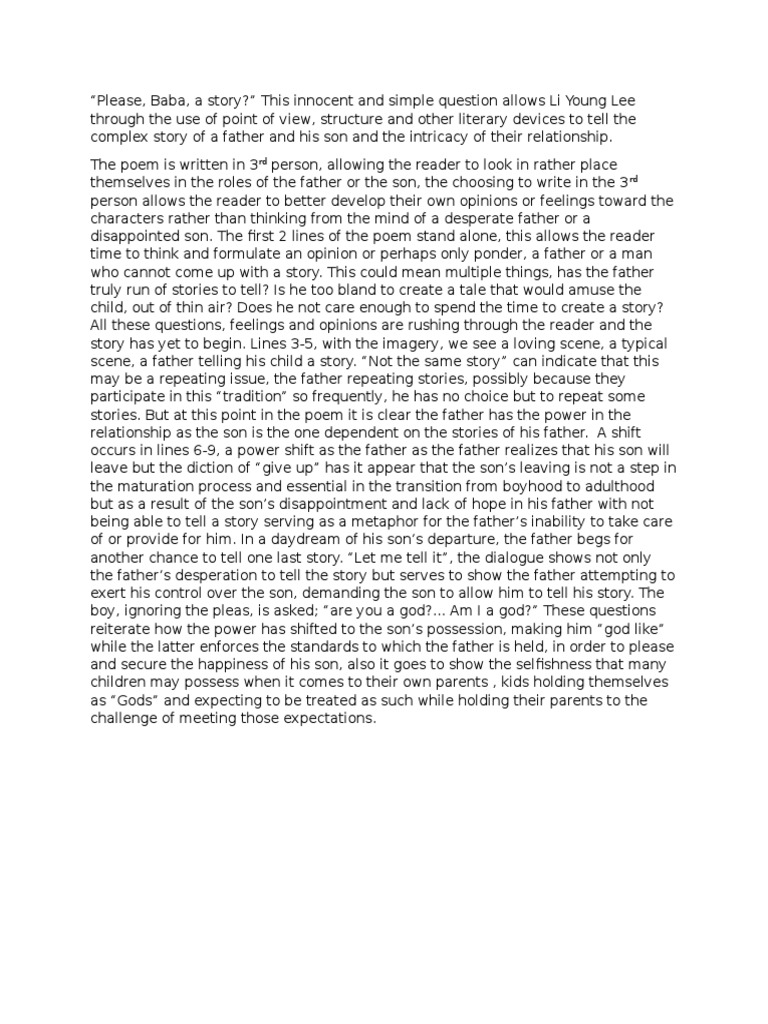 Li Young Lee Analysis | PDF