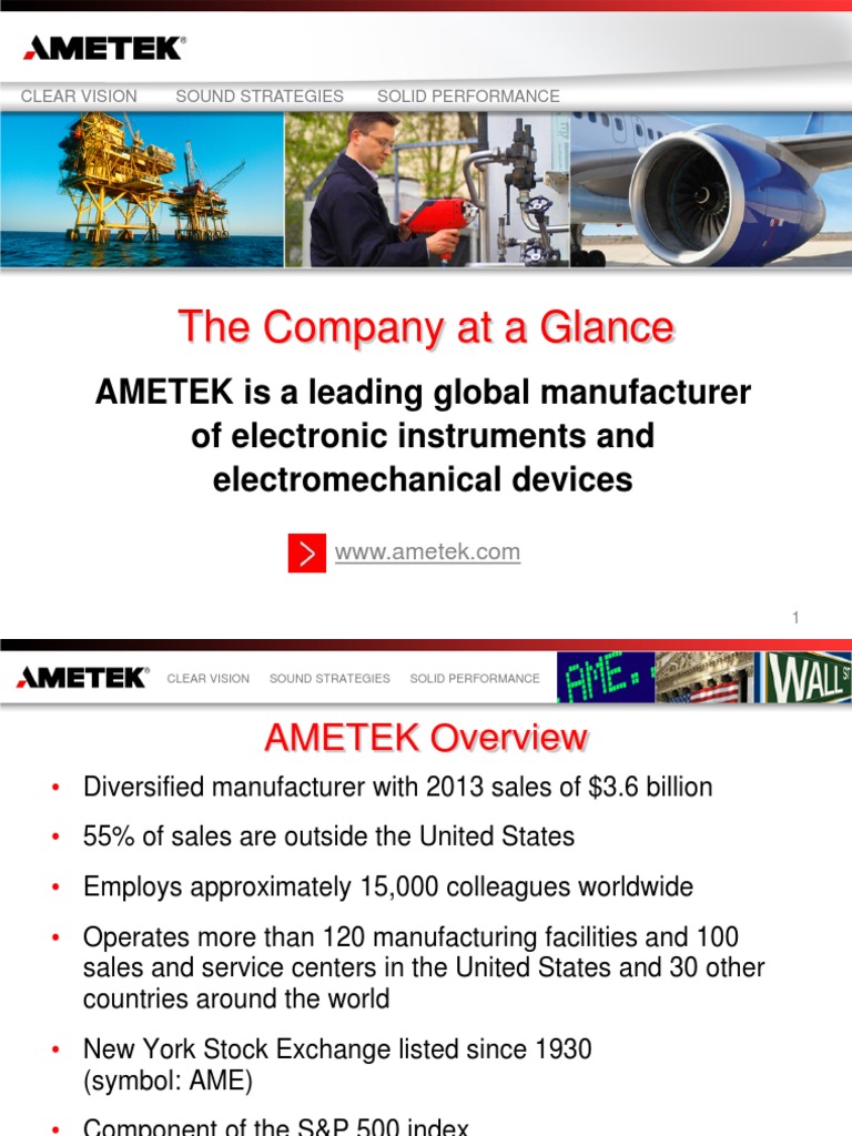 AMETEK Overview | PDF | Manufacturing And Engineering | Energy And Resource