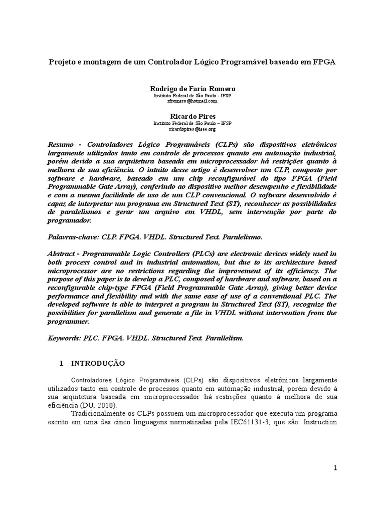 PLC Using FPGA | PDF | Controlador lógico programável | VHDL
