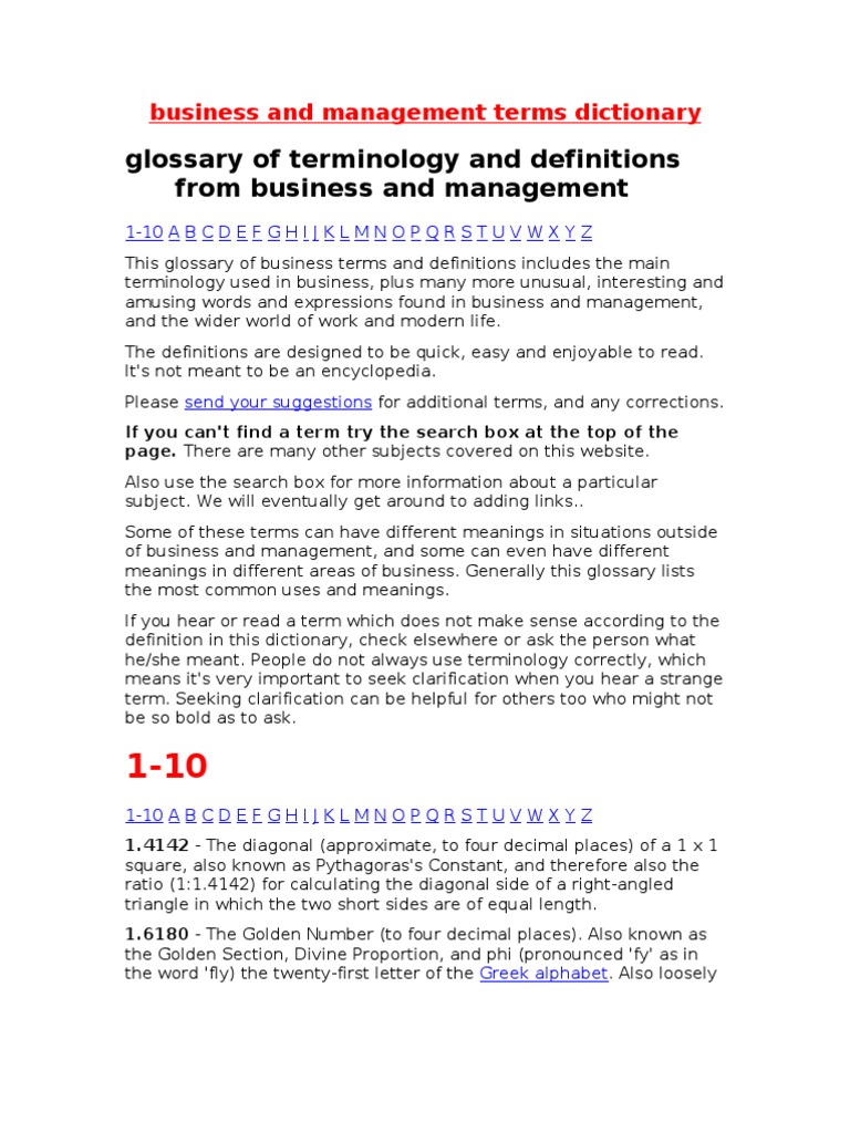 Glossary of Business and Management | PDF | Loans | Credit