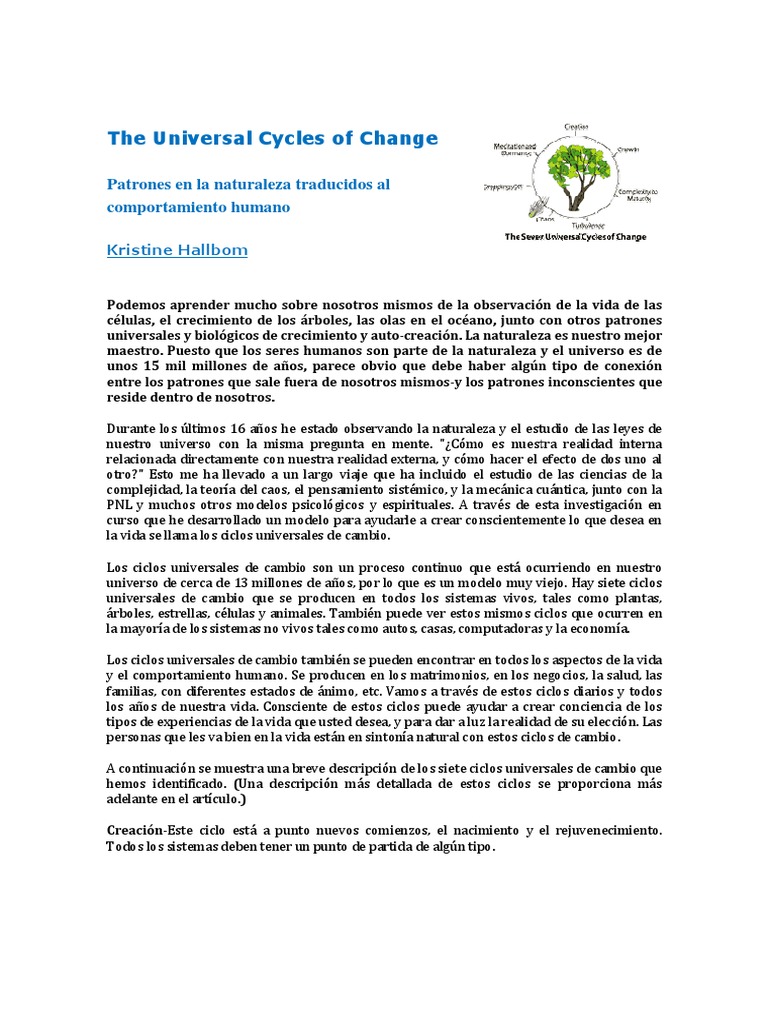 Ciclos Universales de Cambio | PDF | Vida | Adultos
