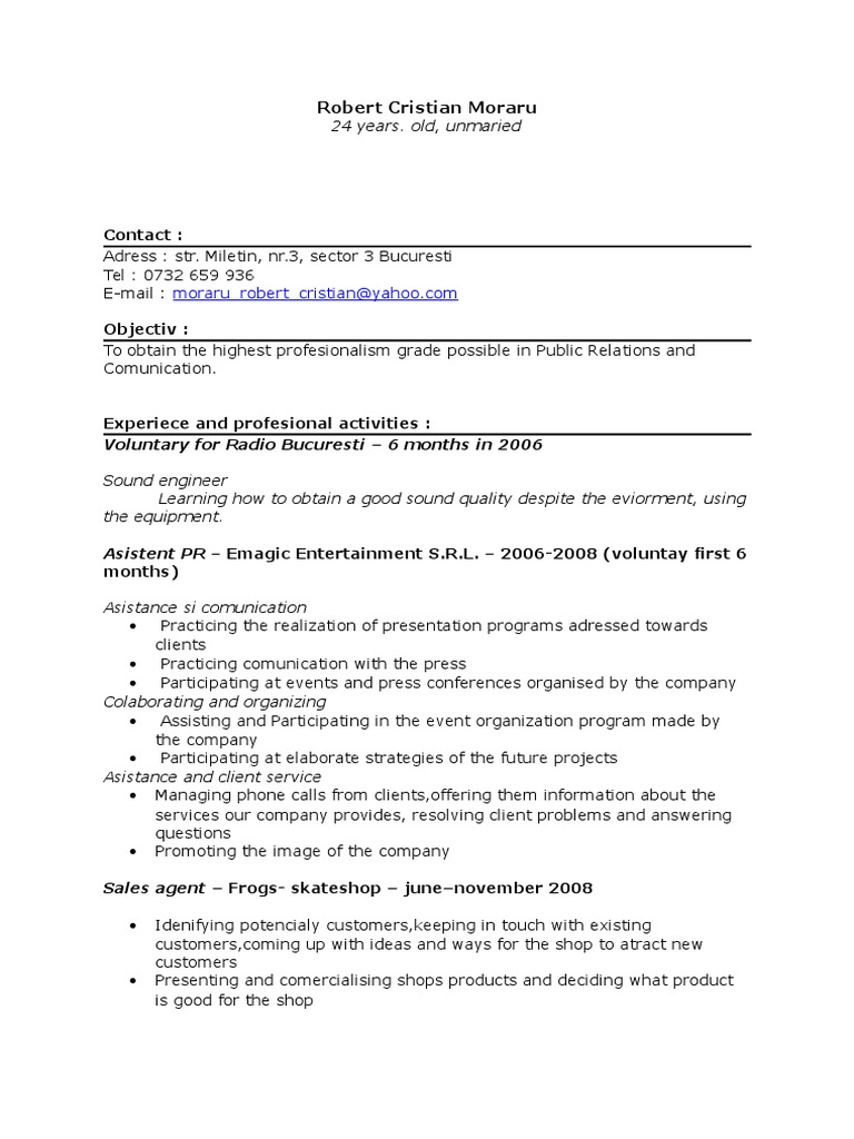 Robert Cristian Moraru CV Eng. | PDF