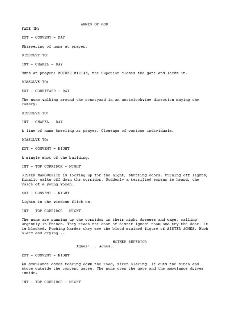 Agnes of God | PDF | Nun | Miriam