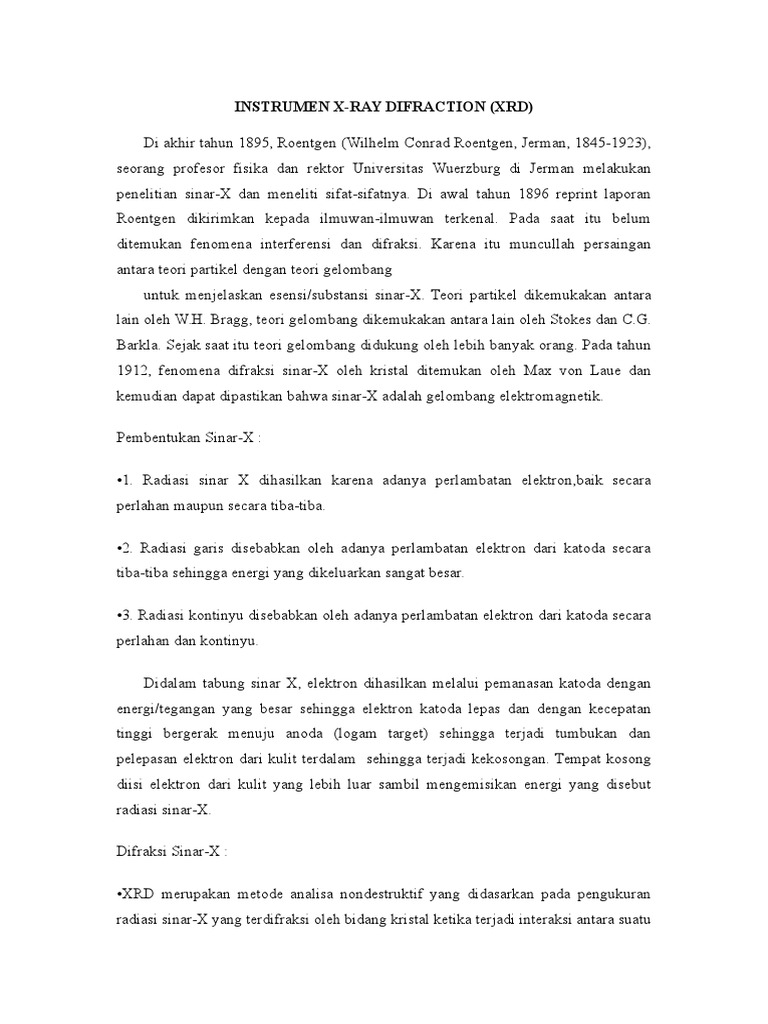 Perbandingan Instrumen XRD dan XRF | PDF | Sains & Matematika
