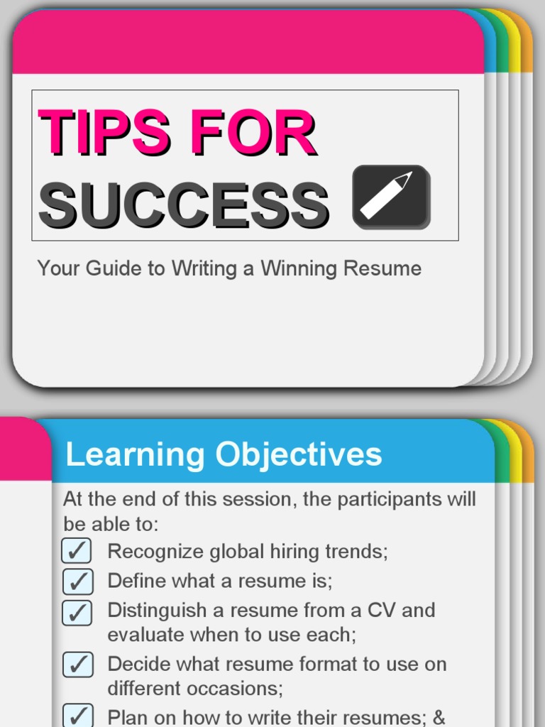 Tips For Success Resume Writing | PDF | Résumé | Cognition