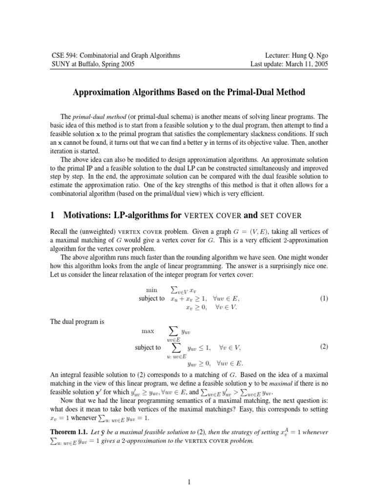 Primal Dual | PDF | Linear Programming | Vertex (Graph Theory)