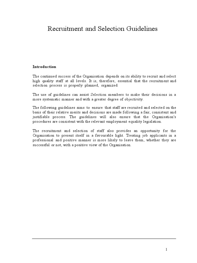 Recruitment & Selection Process Guide | PDF | Recruitment | Interview
