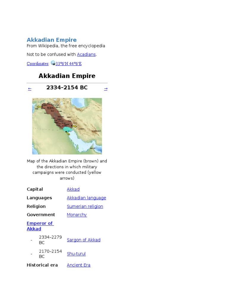 Akkadian Empire | Download Free PDF | Hammurabi | Babylonia