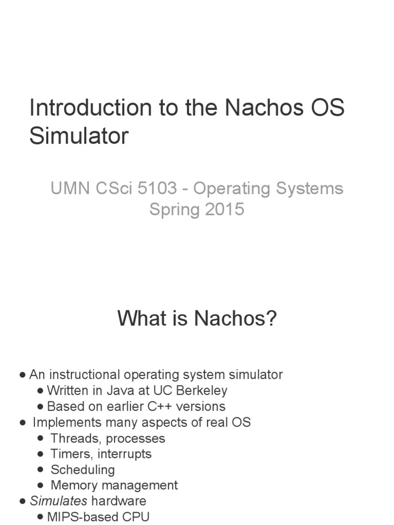 Introduction To Nachos | PDF | Thread (Computing) | Operating System