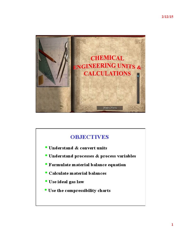 Chemical Engineering Units and Calculations | PDF | Stoichiometry ...