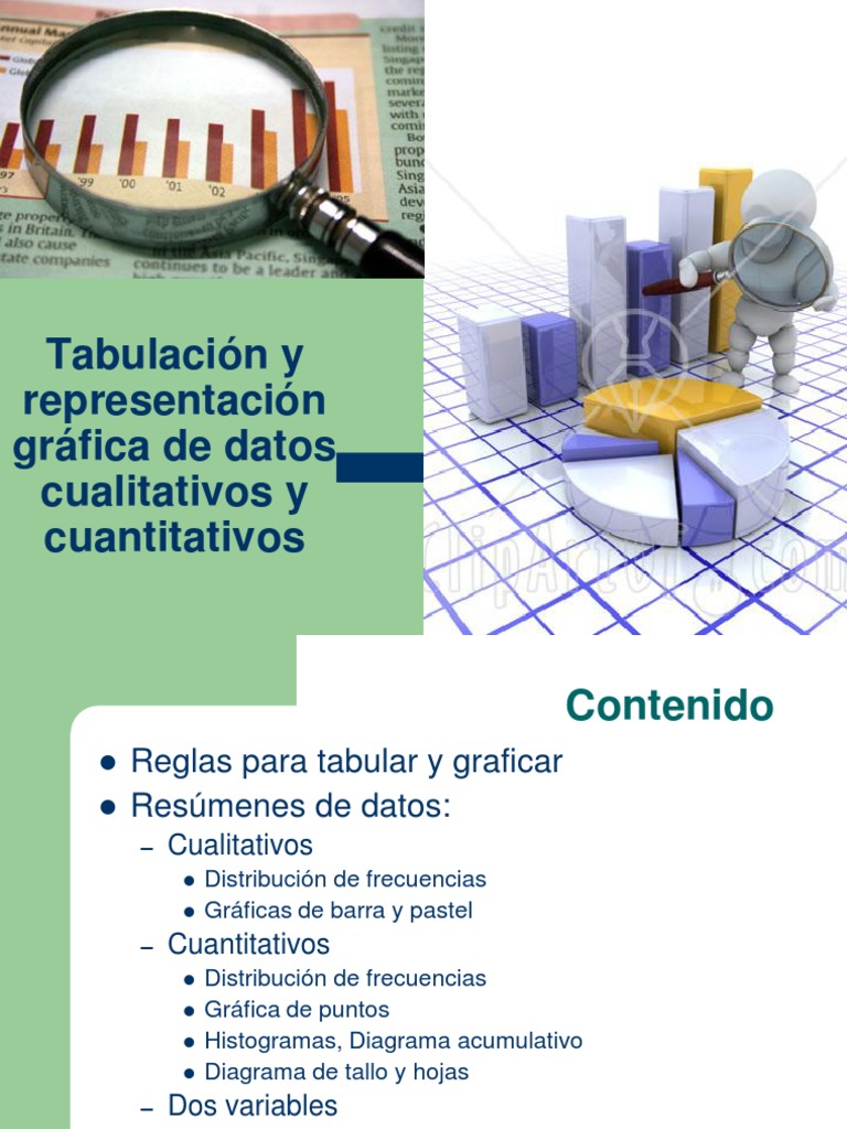 Tabulación y Gráficas de Datos Cualitativos y Cuantitativos | PDF | Histograma | Probabilidades ...