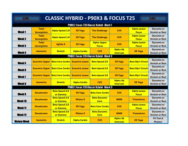 P90X3 and T25 Classic Hybrid Plan | PDF