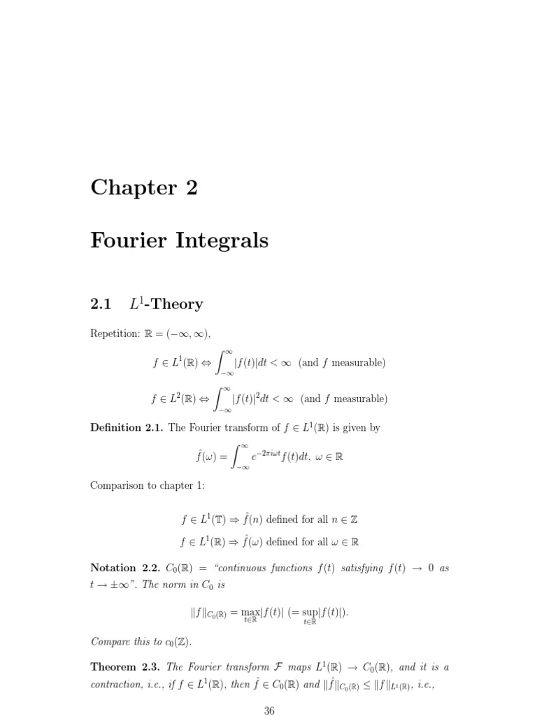 Fourier Integrals and Transform Theory | PDF | Fourier Transform ...