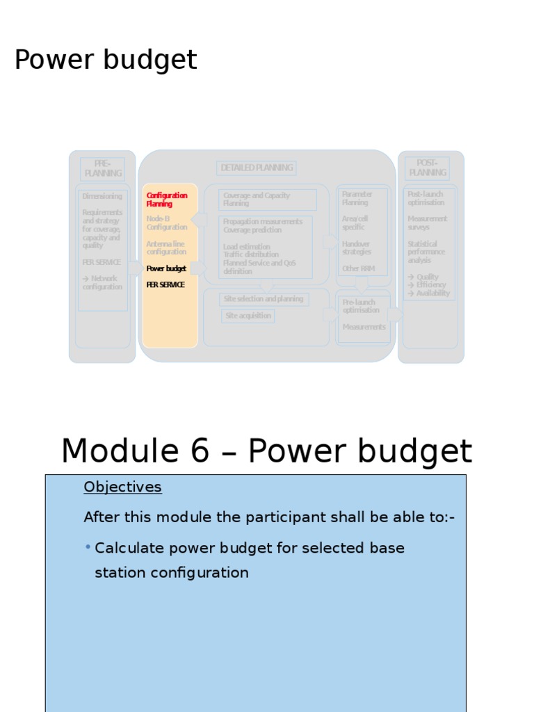 Power Budget: Pre-Planning Detailed Planning Post - Planning | PDF ...