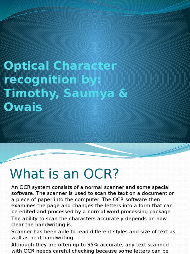 Optical Character Recognition | PDF | Business