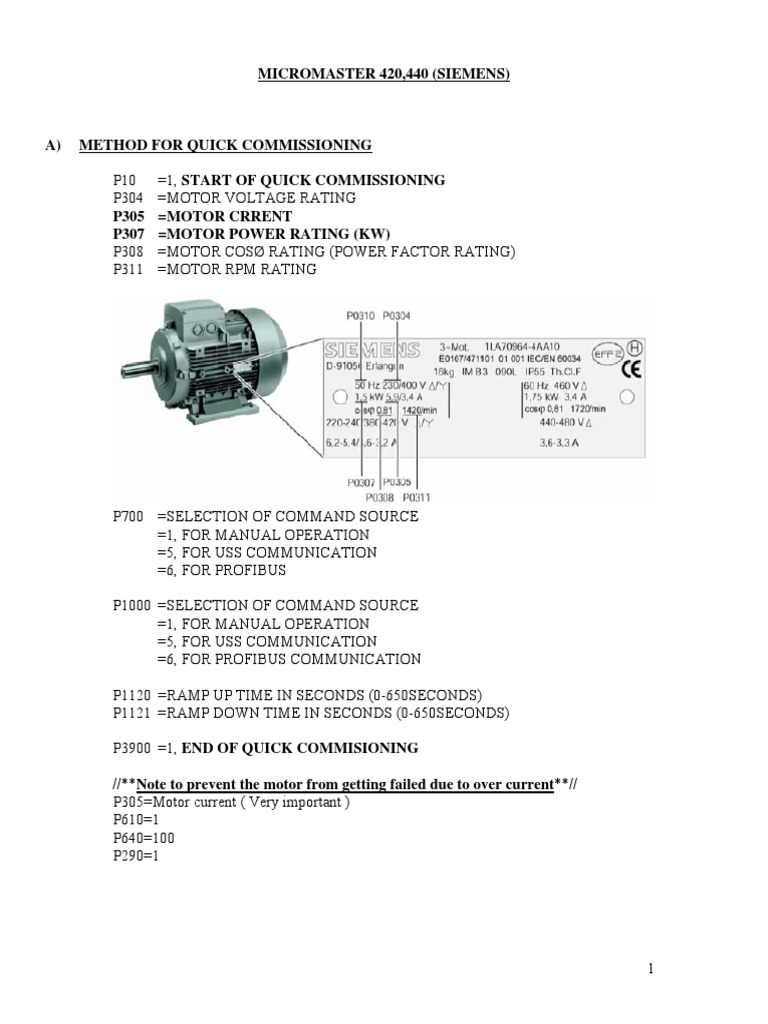 MM440 420 Settings | PDF | Technology & Engineering