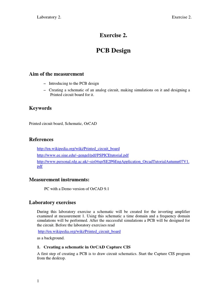 PCB Design: Exercise 2 | PDF | Electronic Engineering | Electrical ...