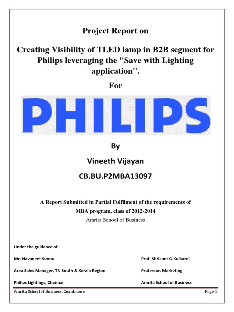 Philips Report - Vineeth Vijayan | Download Free PDF | Philips | Light ...