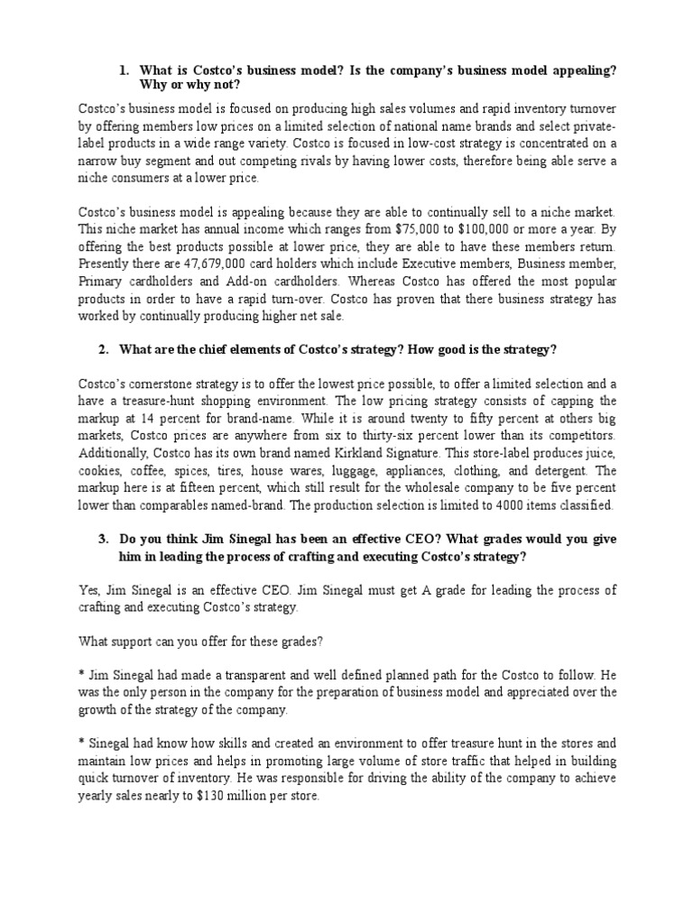 Costco Answer | PDF | Costco | Retail