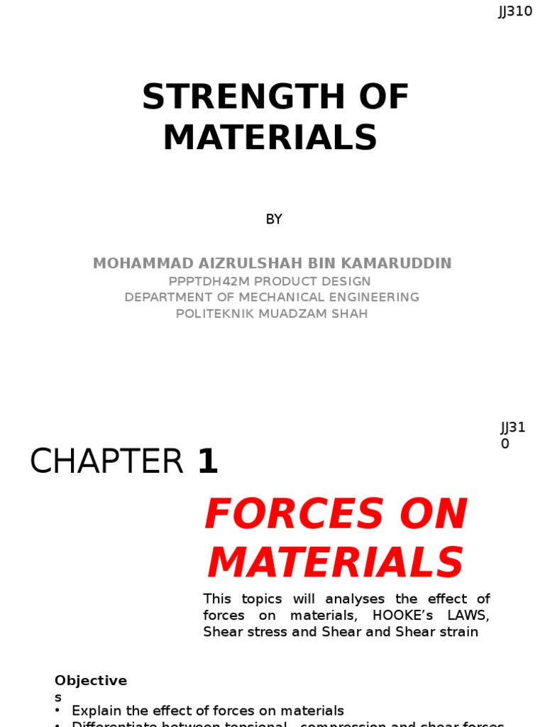 Strength of Materials CH 1 | PDF | Deformation (Engineering ...